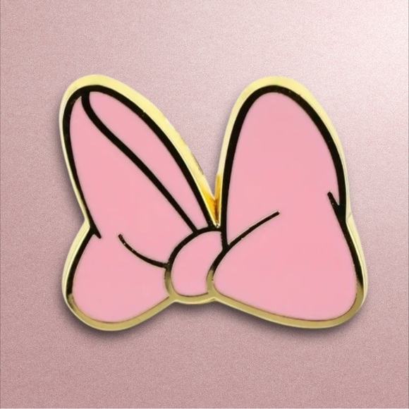 Disney | Accessories | Charming Minnie Mouse Gold Pink Bow Pin | Poshmark